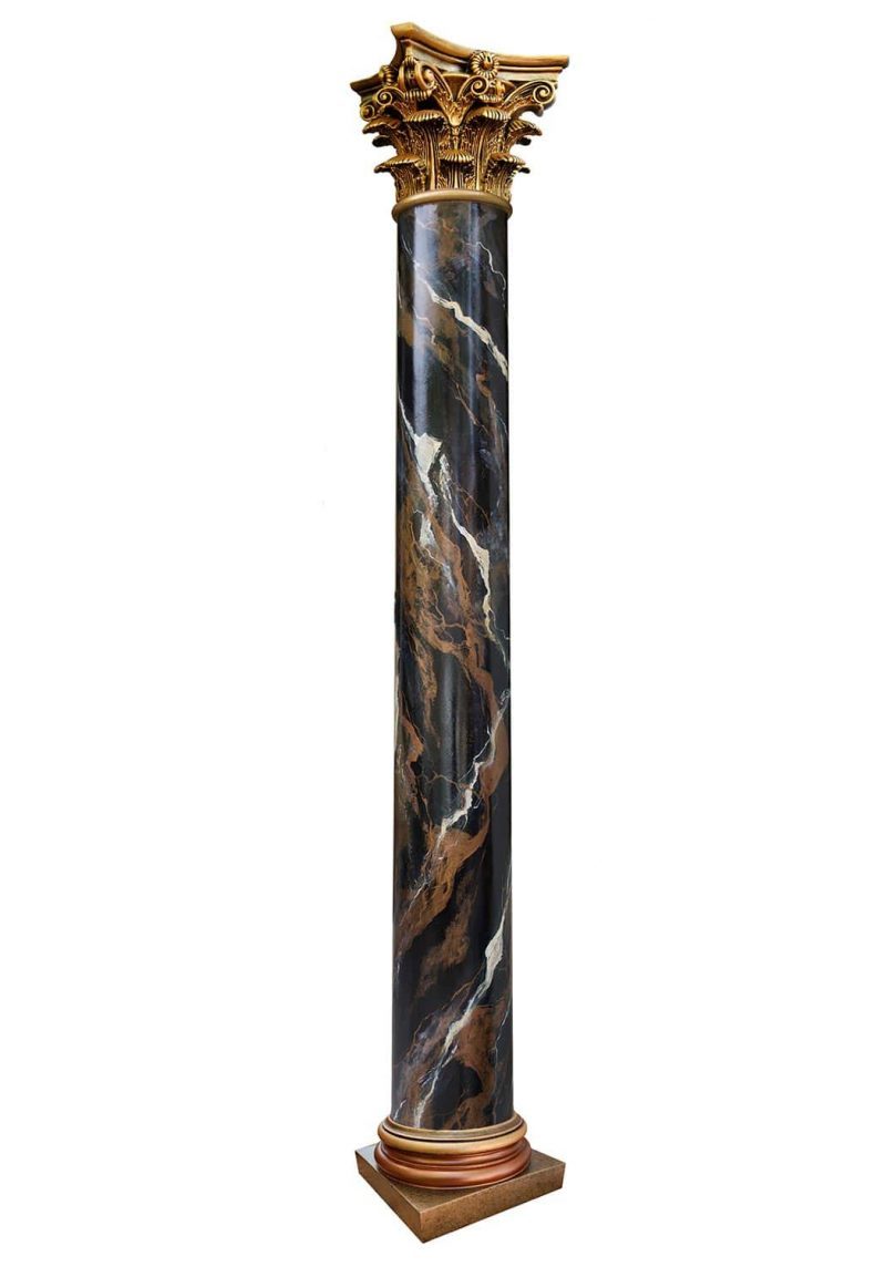 Column Roman Corinthian Black Faux Marble 6 in. D. x 6 ft. H. CPF-004 ...