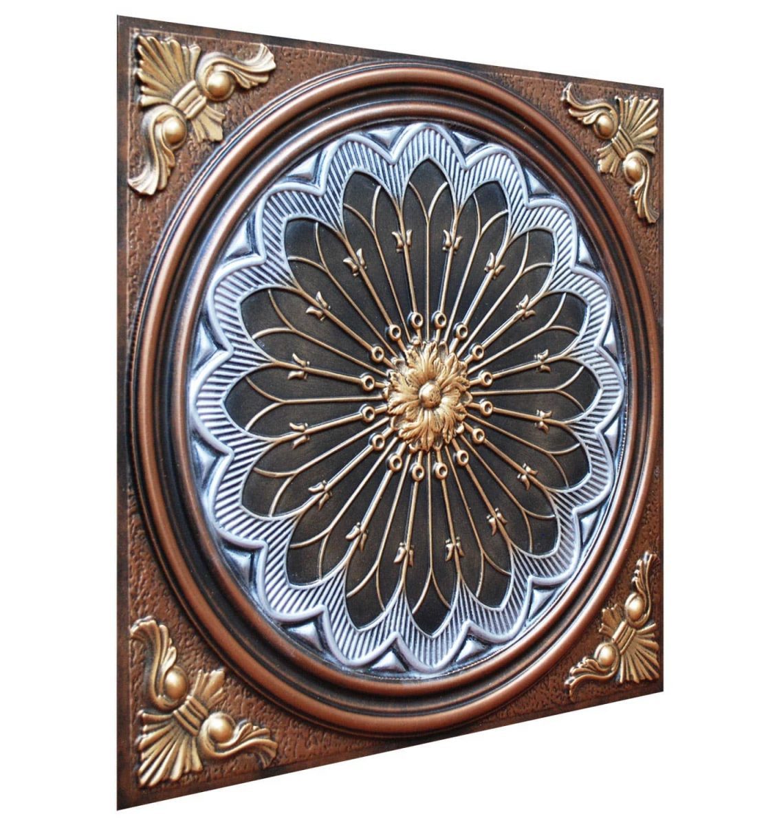 Ceiling Tile Rose Window 24 in. x 24 in. CTF-007 - Fine Art Deco Inc ...
