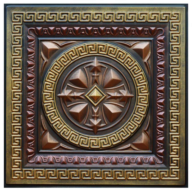 Ceiling Tile Odysseus Shield 24 in. x 24 in. CTF-014 - Fine Art Deco ...