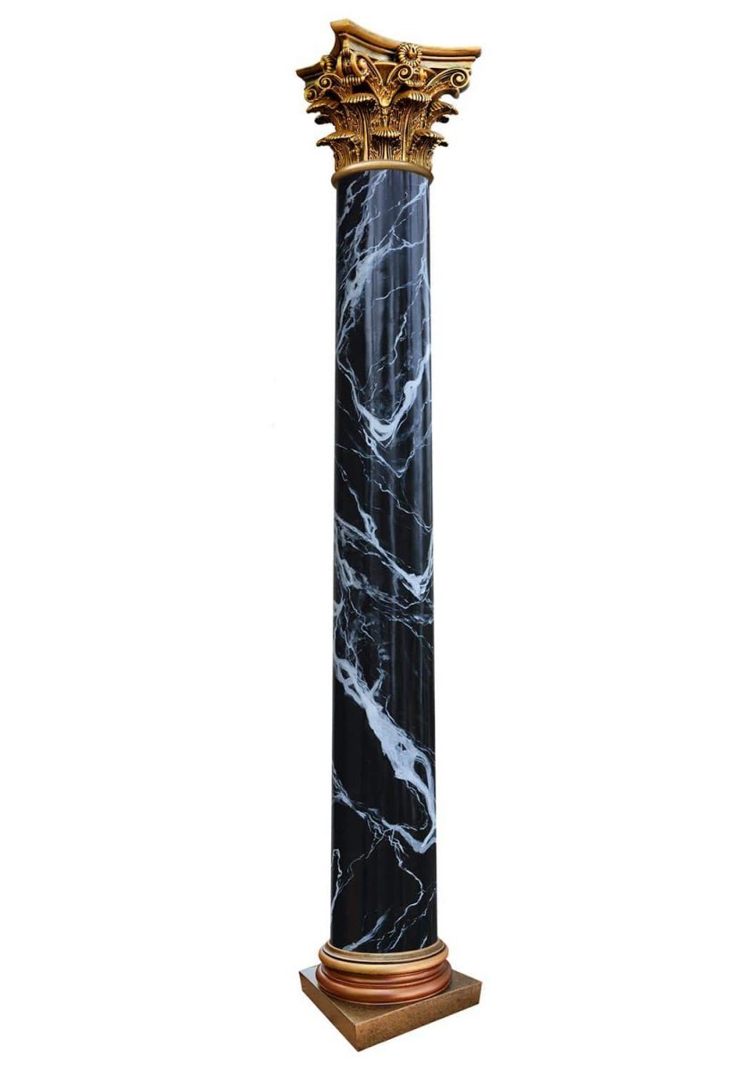 Column Roman Corinthian Black Faux Marble 6 in. D. x 6 ft. H. CPF-005 ...