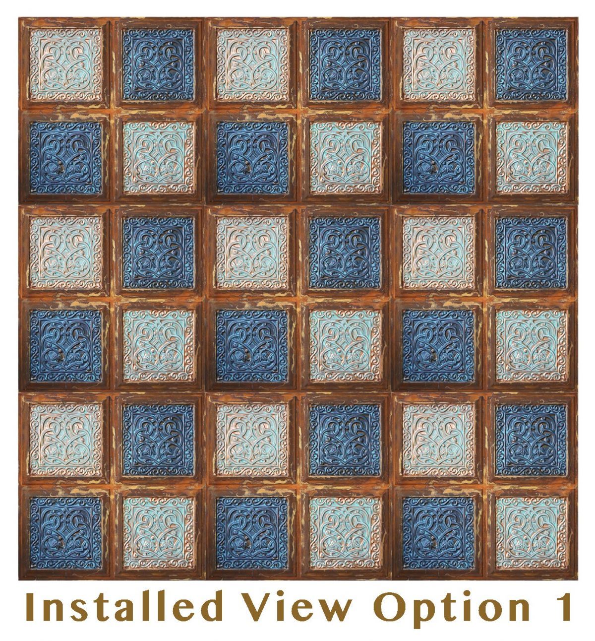 Ceiling Tile Lover's Knot V 24 in. x 24 in. Faux Patina CTF-005-5 ...