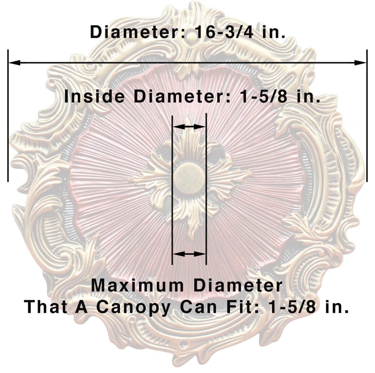 Hand Painted Ceiling Medallion 30 in. Finished in Bronze, Copper, Gold