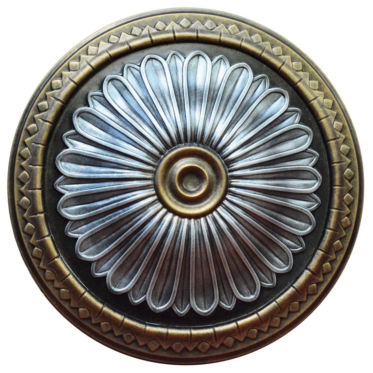 Hand Painted Ceiling Medallion 30 in. Finished in Bronze, Copper, Gold