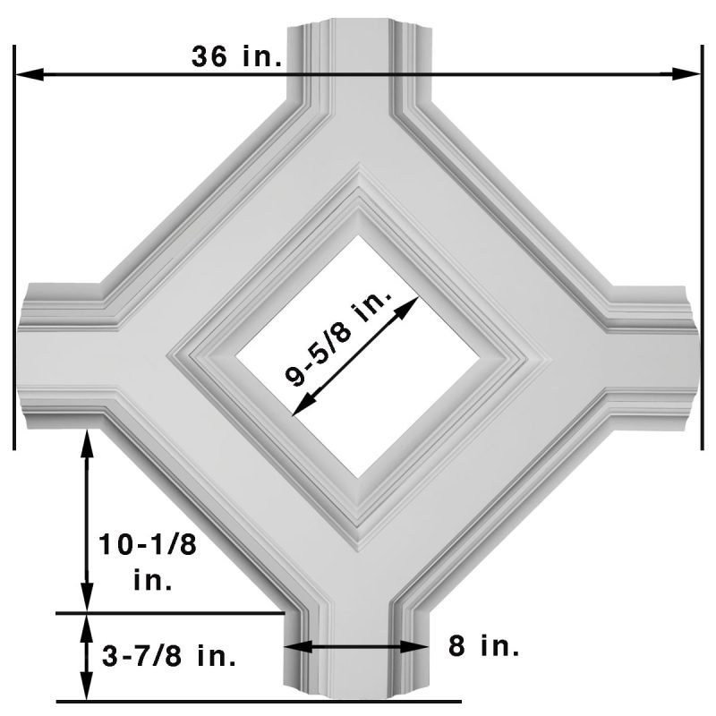 Coffered Ceiling System Inner Diamond Intersection For 8 in. Deluxe 36 ...