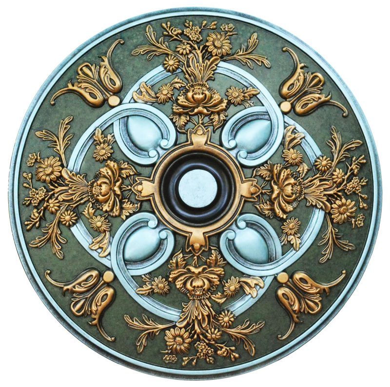 Hand Painted Ceiling Medallion 30 in. Finished in Bronze, Copper, Gold