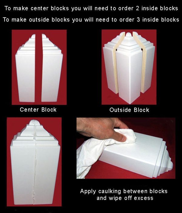 Crown Molding Inside Corner Block 13-5/8 in. H x 5-1/2 in. W x 5-1/2 in ...