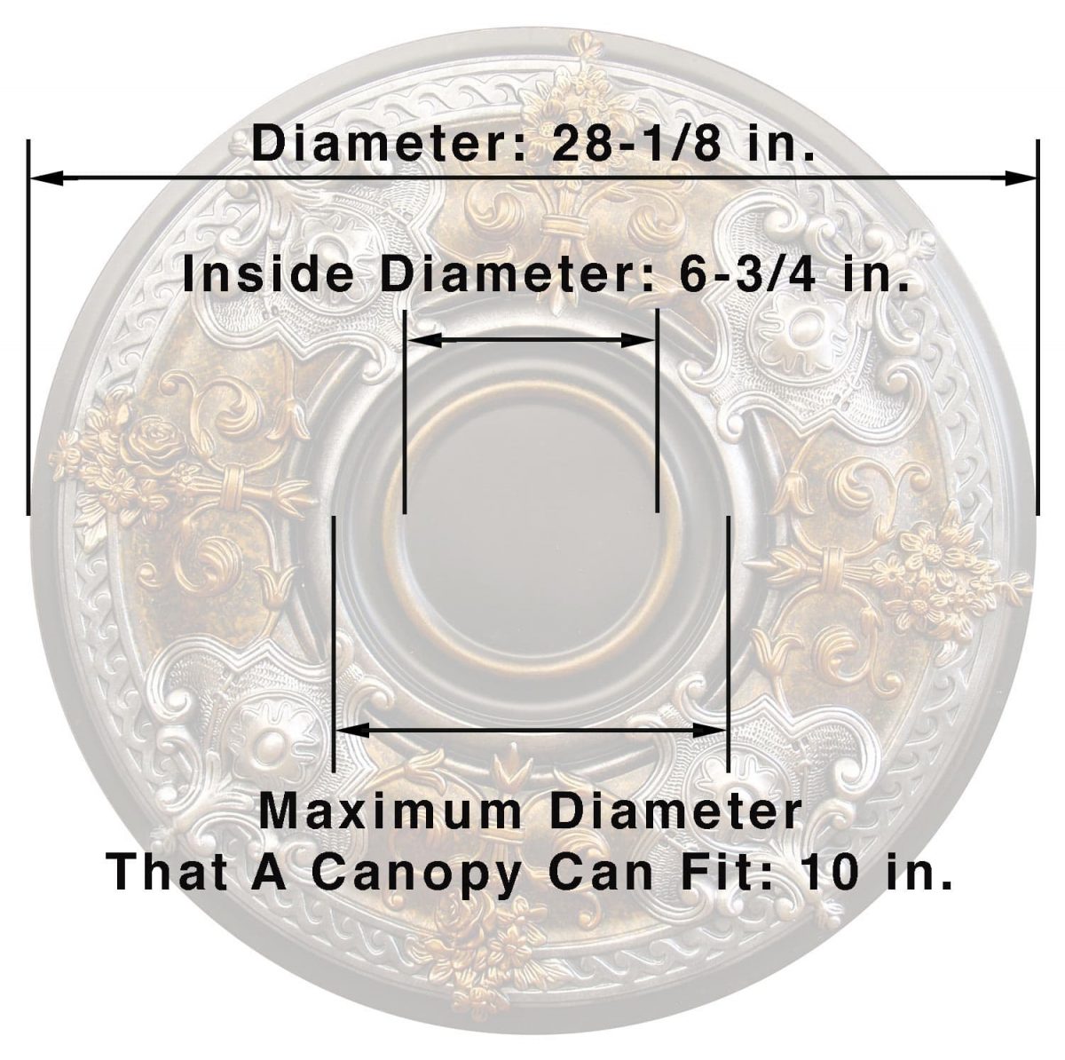 Ceiling Medallion "Dark Platinum" 28-1/8 in. (CCMF-035)