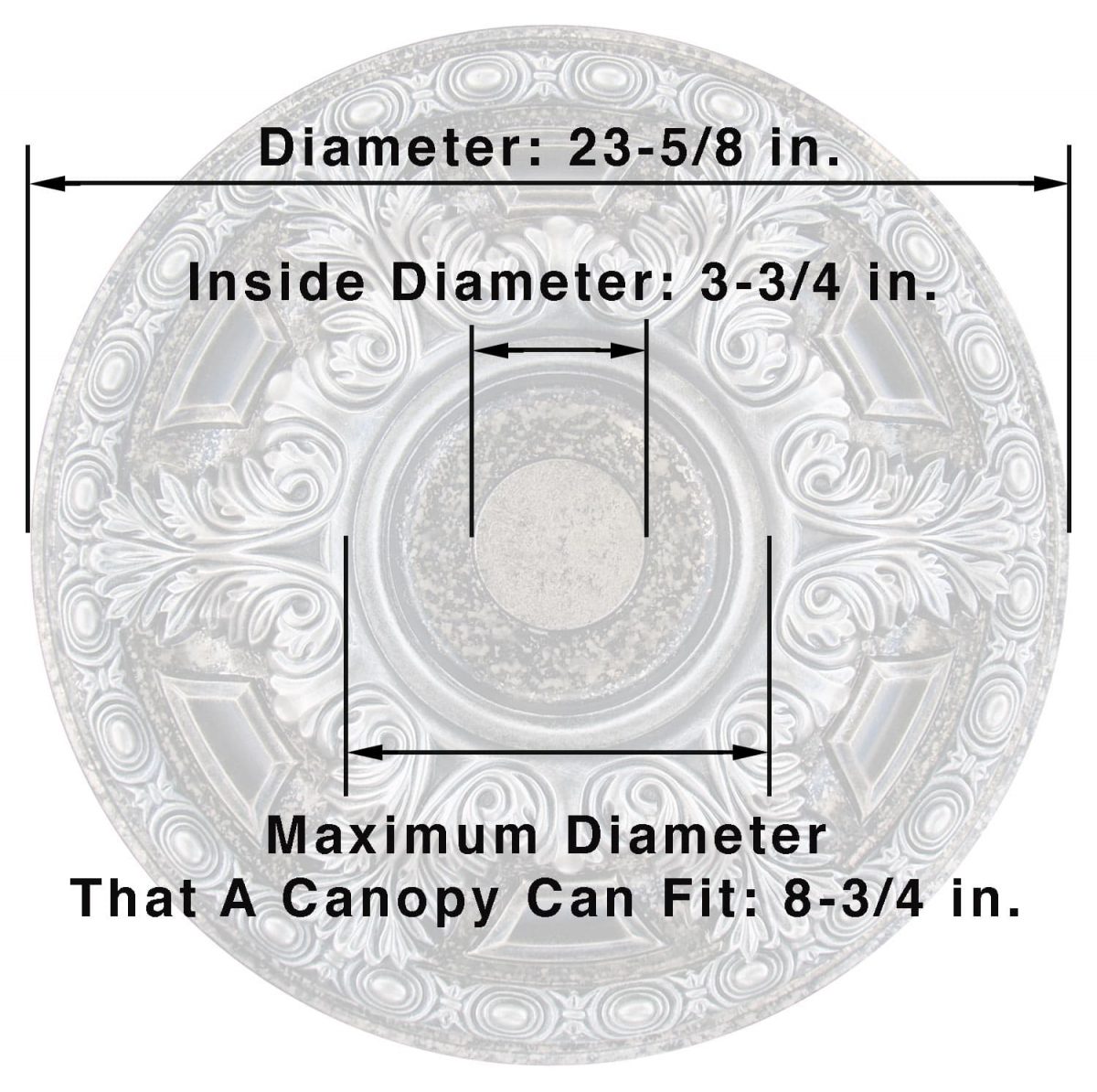 Ceiling Medallion Bright Night 23-5/8 in. CCMF-048-3 - Fine Art Deco ...