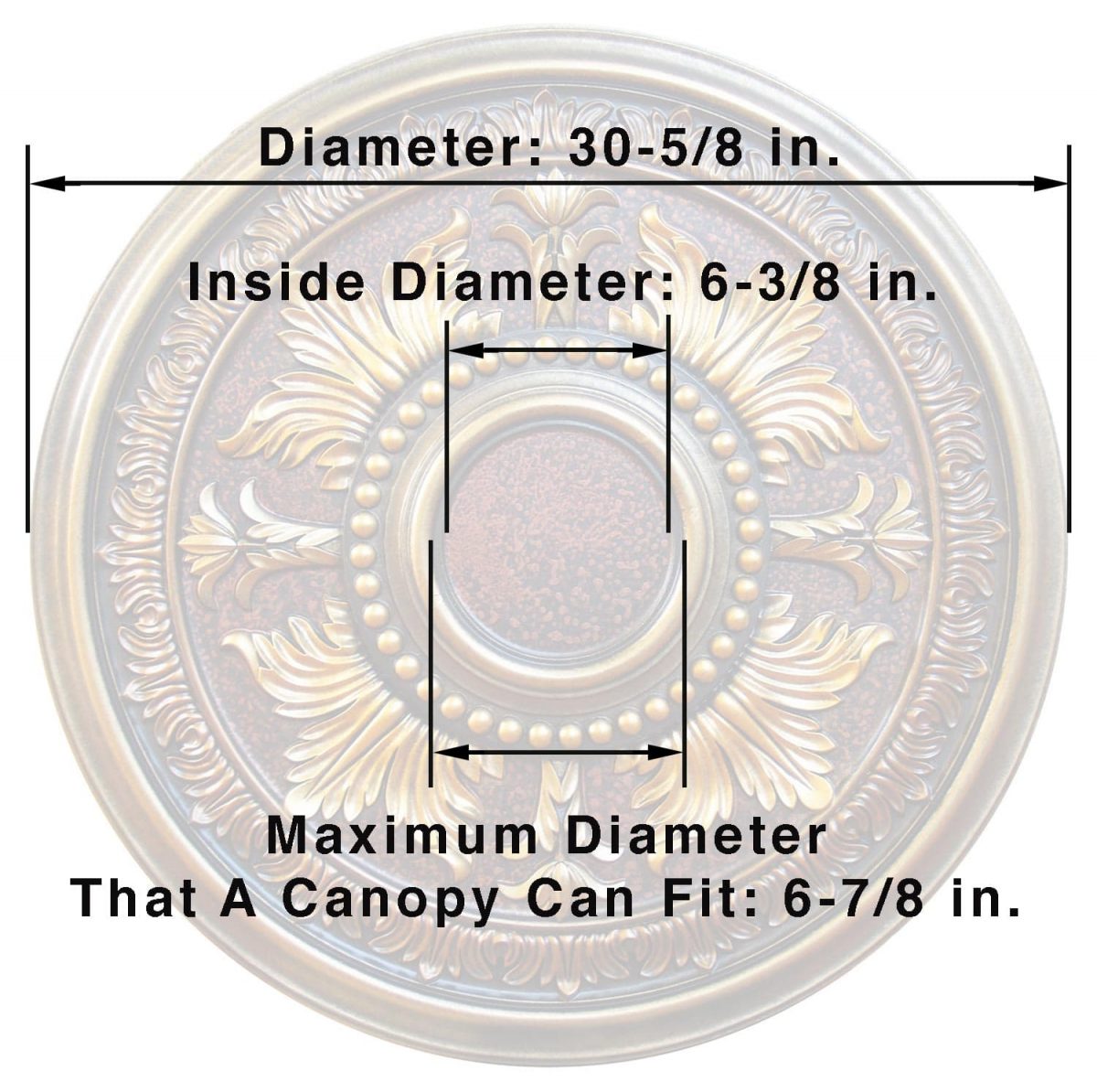 Ceiling Medallion Gilded Leaves 30-5/8 in. CCMF-081 - Fine Art Deco Inc ...