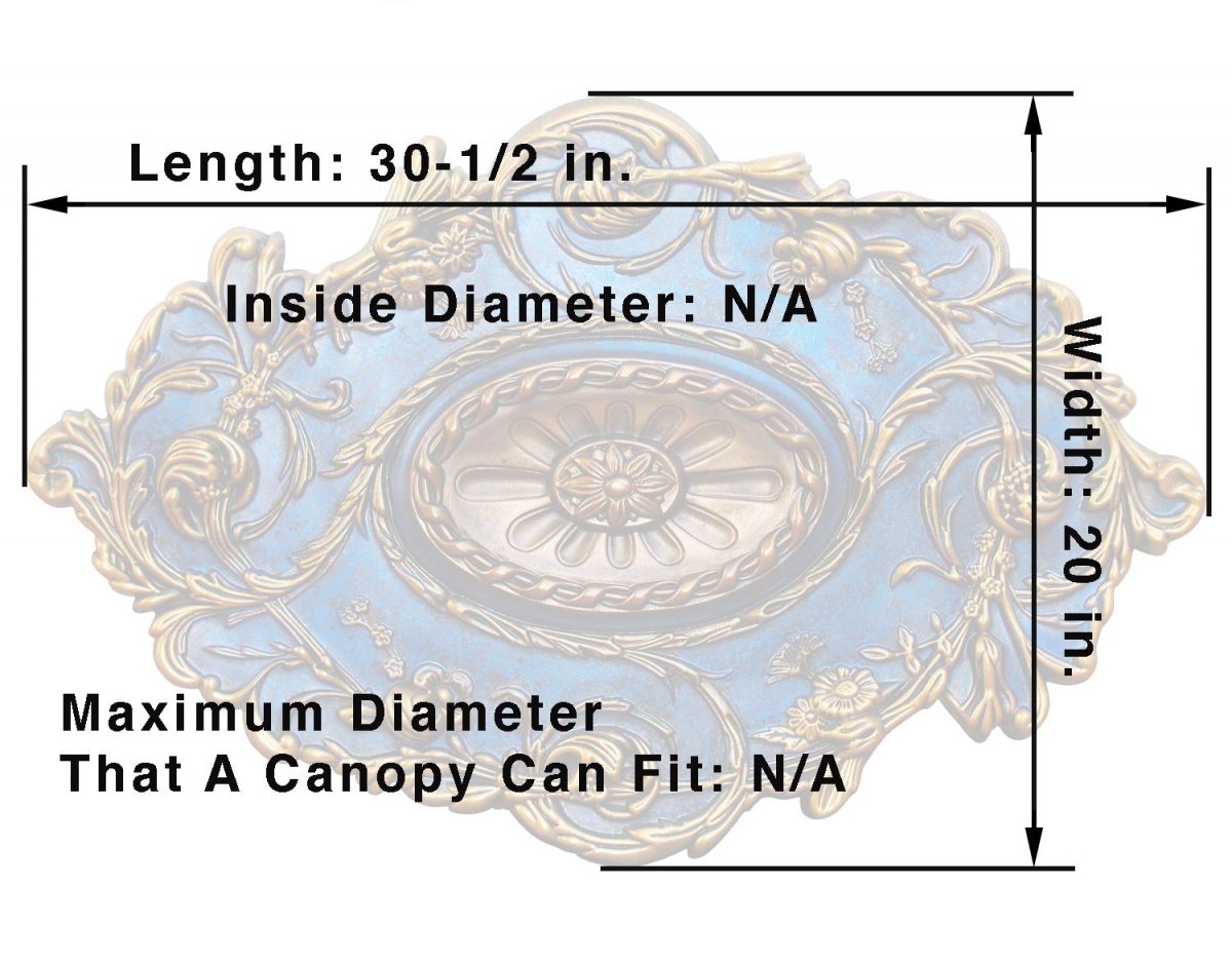 Ceiling Medallion Blue Diamond 20 in. x 30-1/2 in. CCMF-094 - Fine Art ...