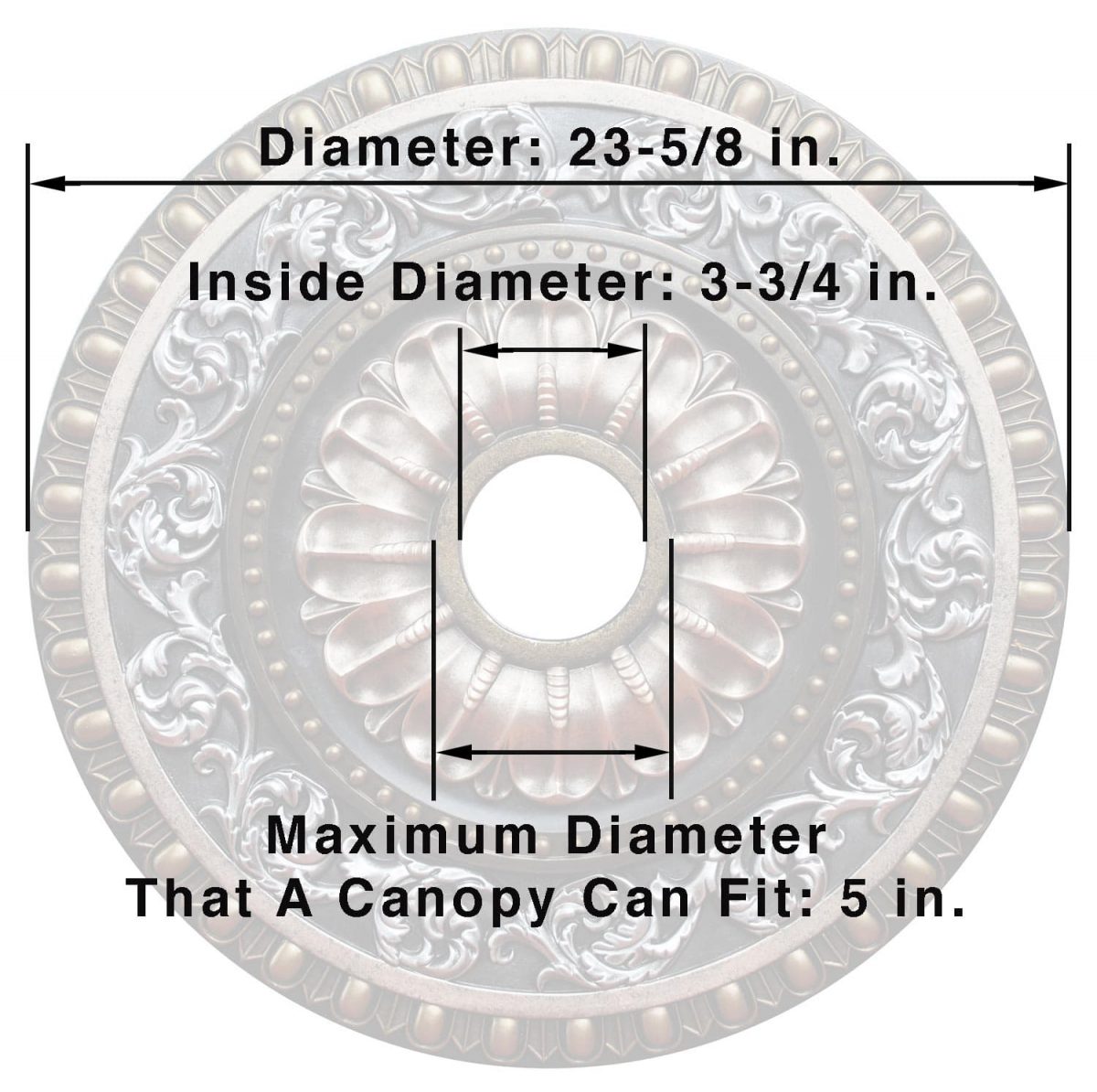 Ceiling Medallion Winter Foliage 23-5/8 in. CCMF-099-2 - Fine Art Deco ...