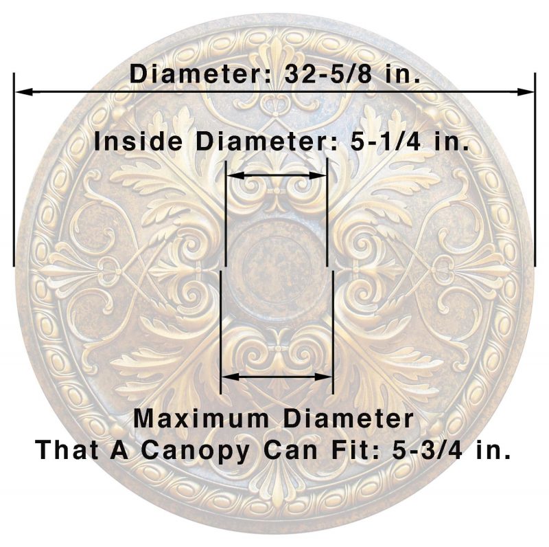 Ceiling Medallion Golden Passion 32-5/8 in. CCMF-112 - Fine Art Deco ...